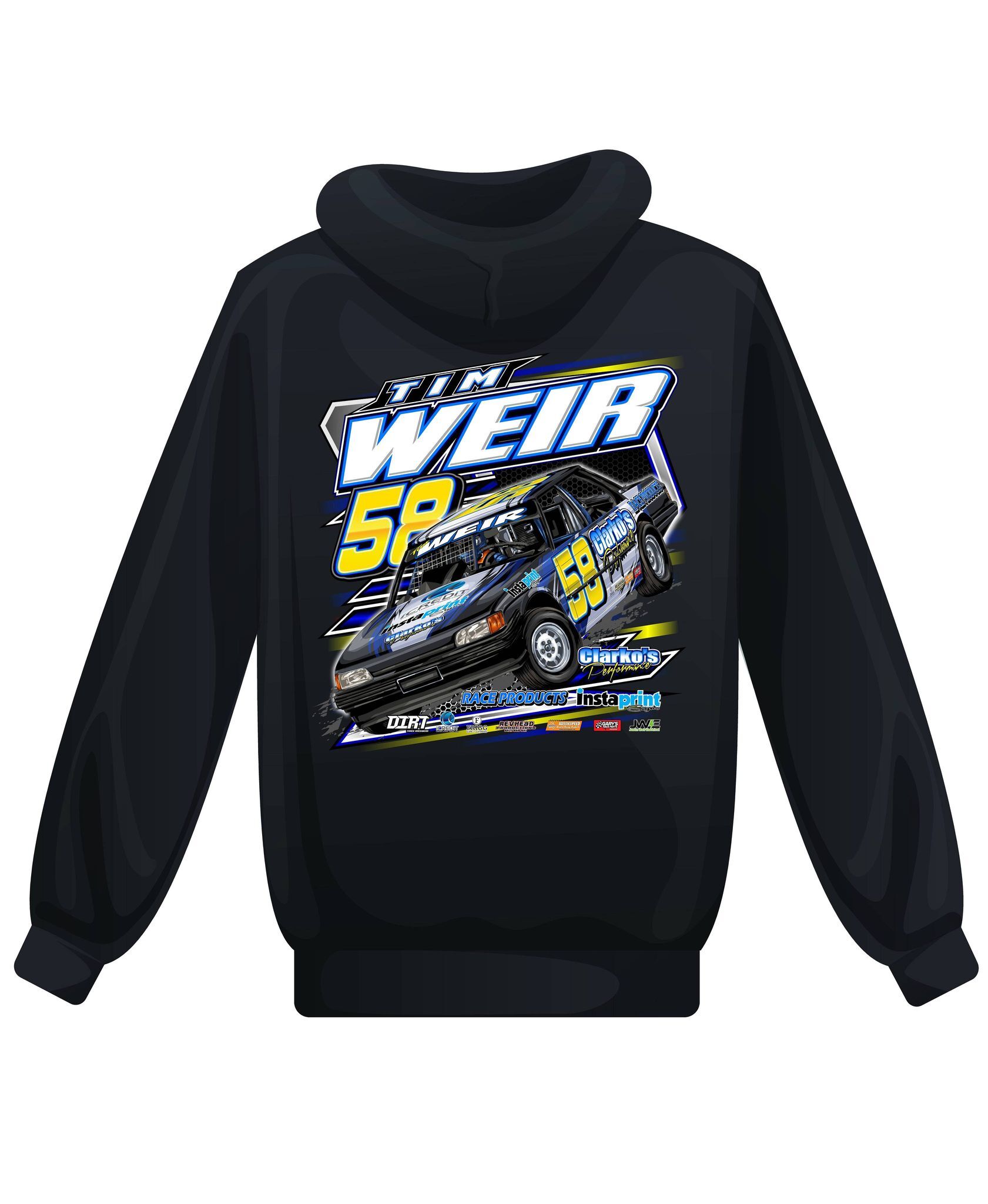 Tim Weir Modified Sedan 2024 Hoodie (Adults) | Dirt Track Racewear