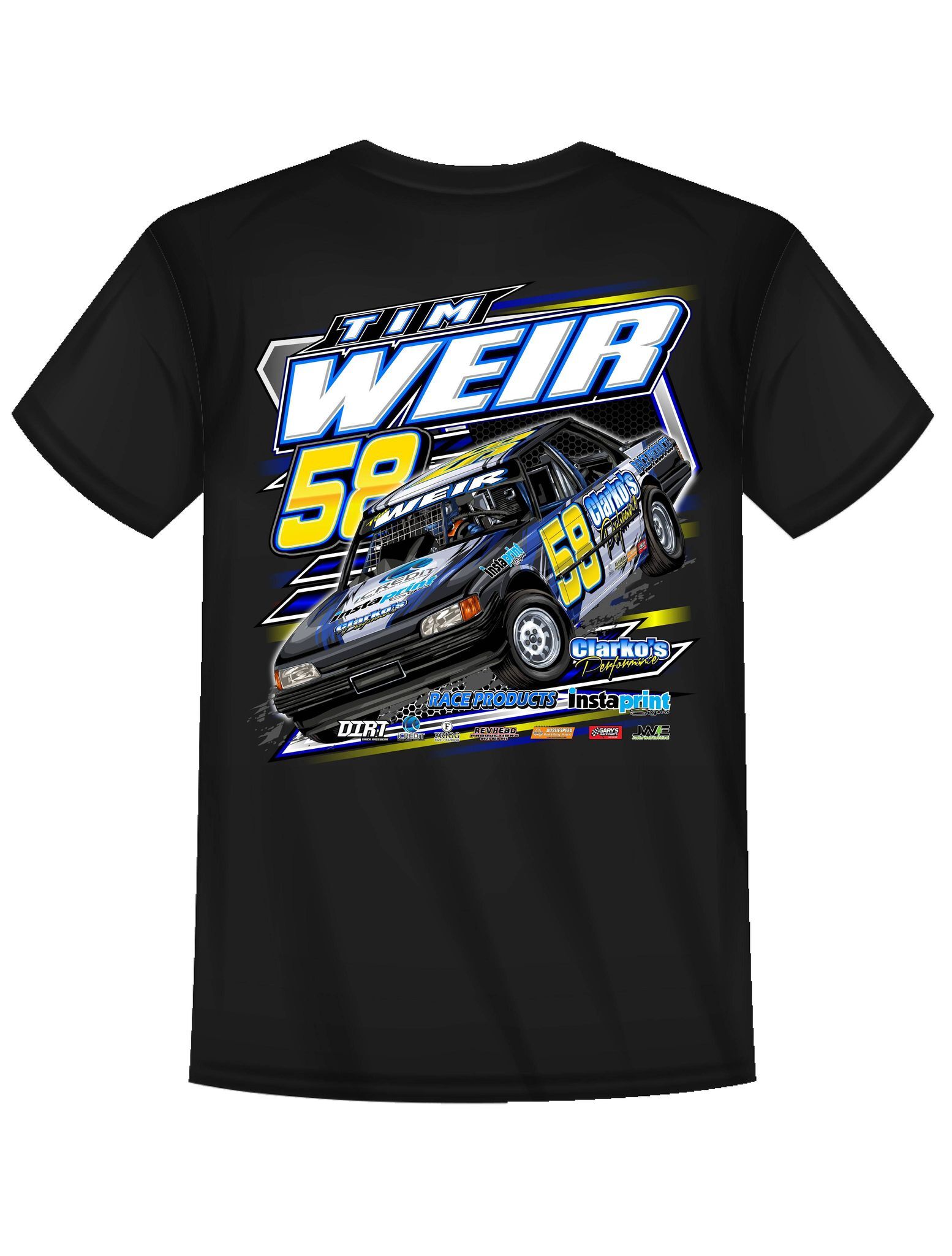 Tim Weir Modified Sedan 2024 T-Shirt (Adults) | Dirt Track Racewear